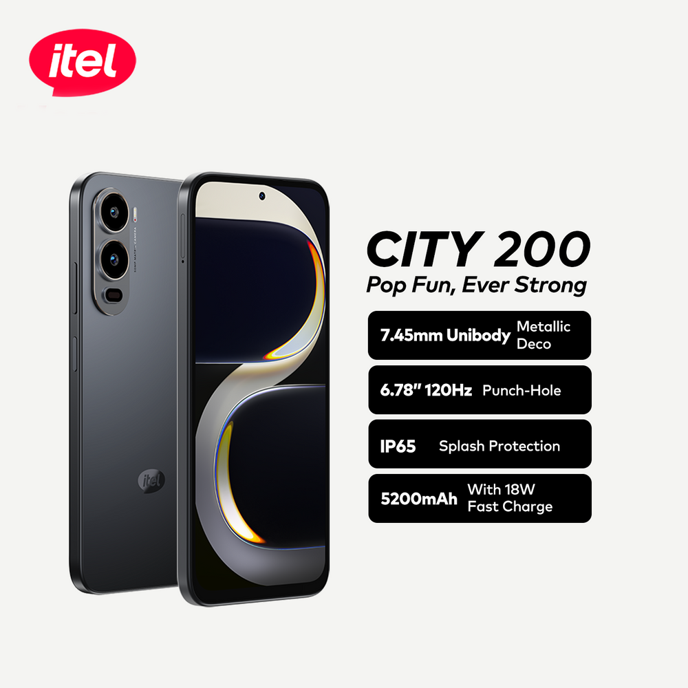 itel City 200 Smartphone – 6.78” 120Hz Display, 50MP AI Camera, 5200mA