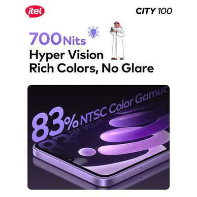 itel City 100 Slim Design 5200mAh 128/4+6gb Drop Resistant